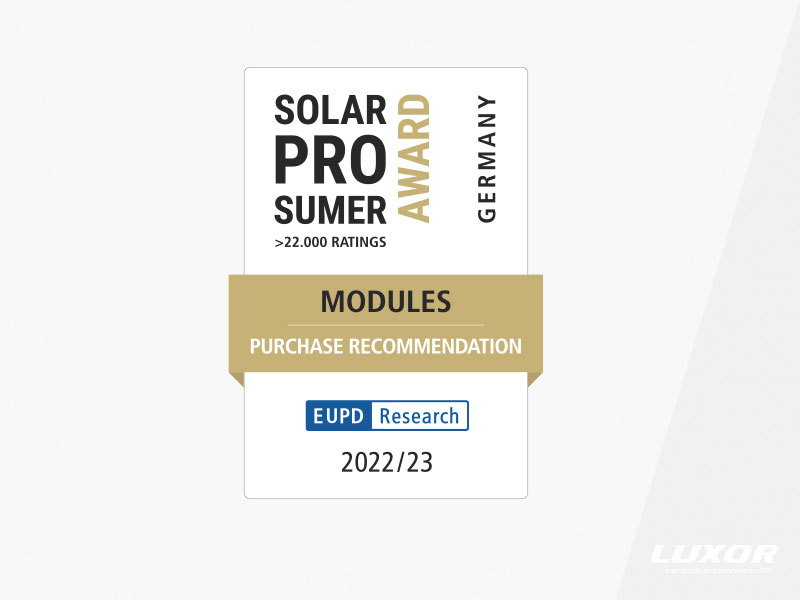 EUPD SOLARPROSUMERAWARD© 2022/23 FOR LUXOR SOLAR | Energy Portal of Serbia